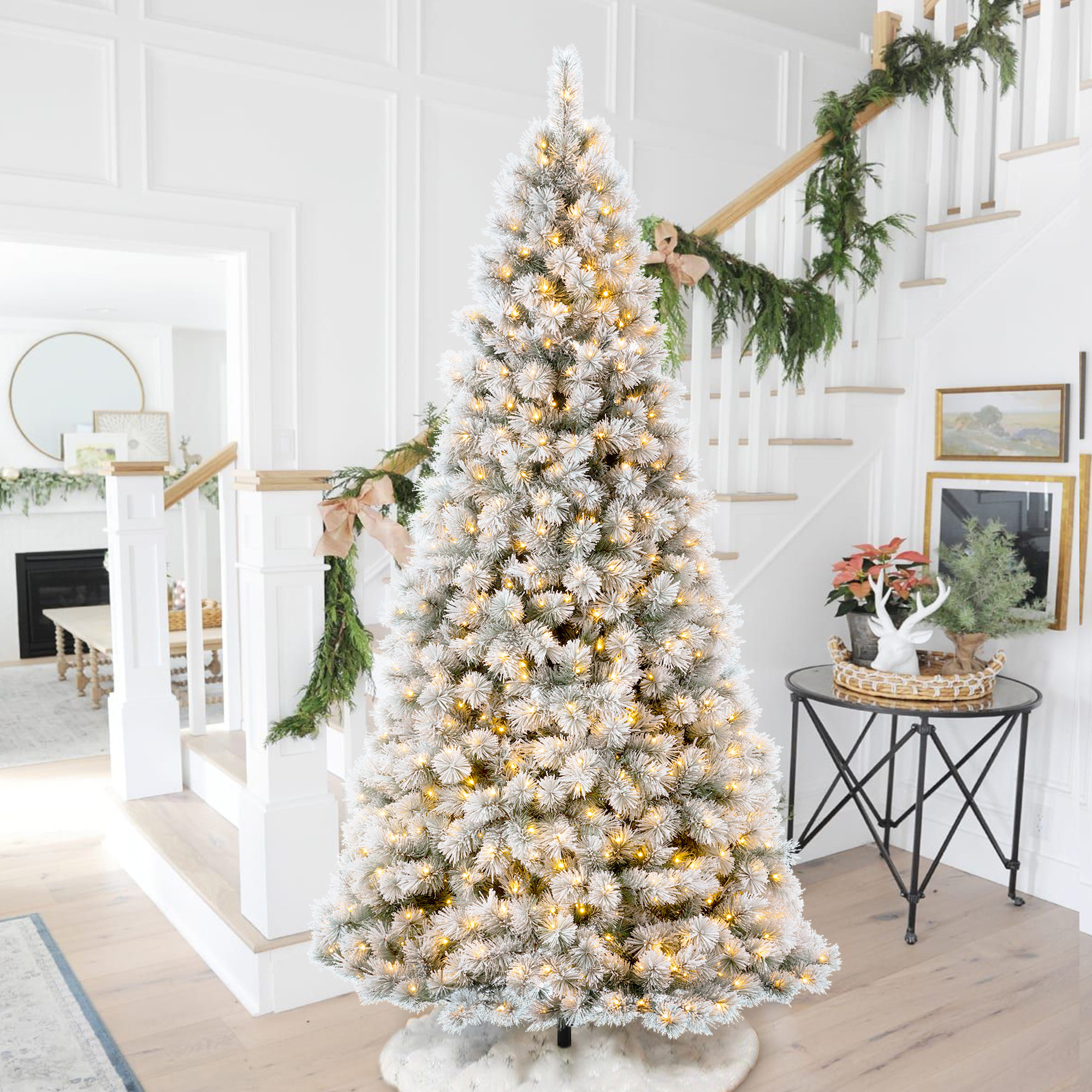 The Holiday Aisle® Guillema Pre Lit Lighted Artificial Pine Christmas