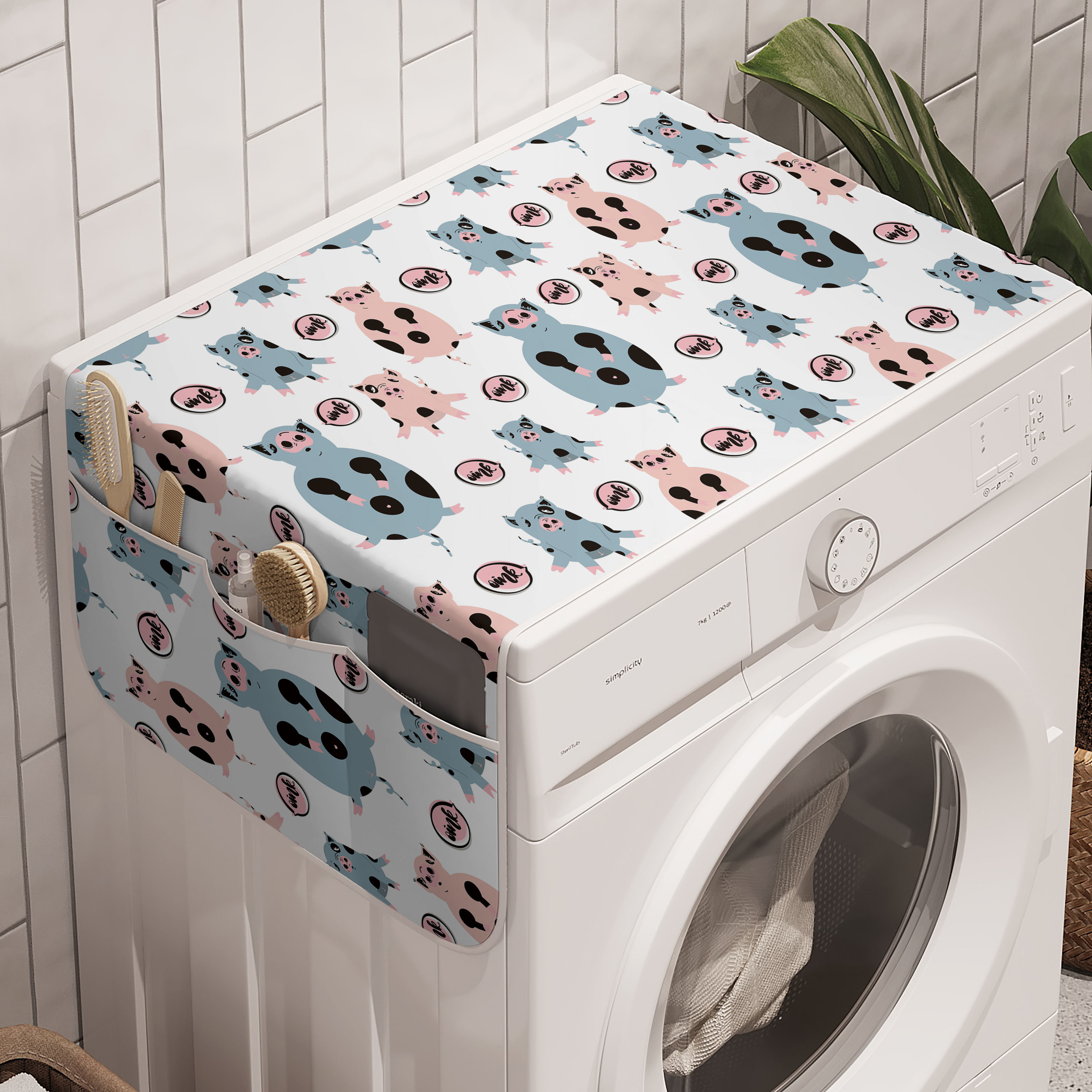 East Urban Home Farm Animal Washing Machine Organizer Pack of 2 47" x ...