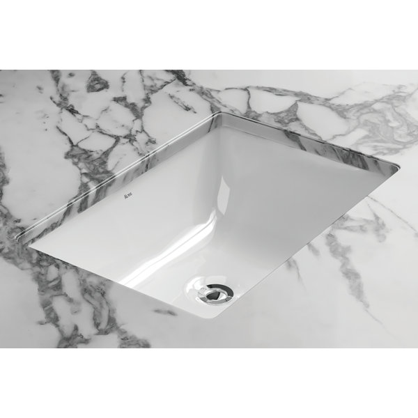Rohl Eirene 15.44'' White Solid Surface Rectangular Undermount Bathroom ...