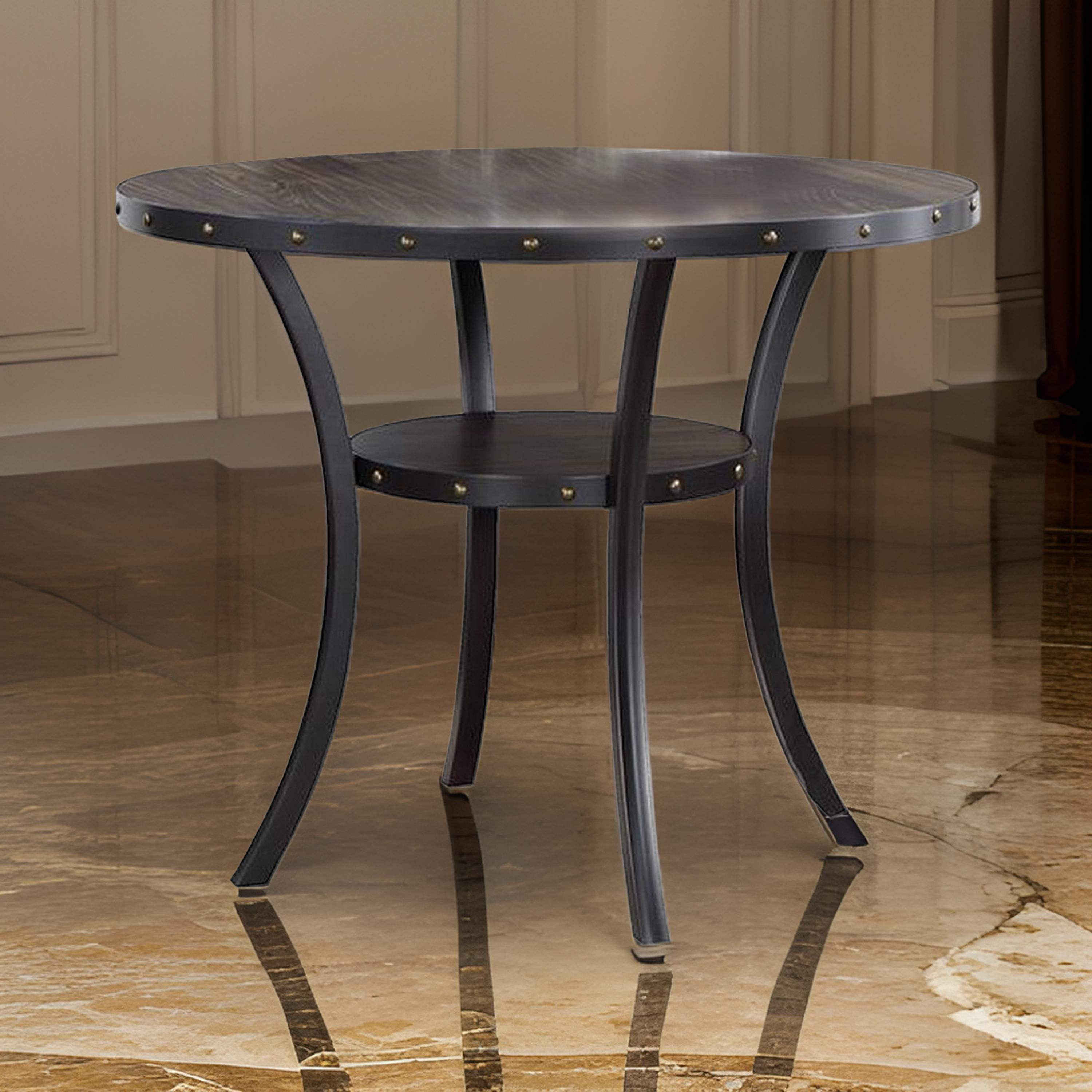 17 Stories Demarri Dining Collection Counter Height Nailhead Round ...