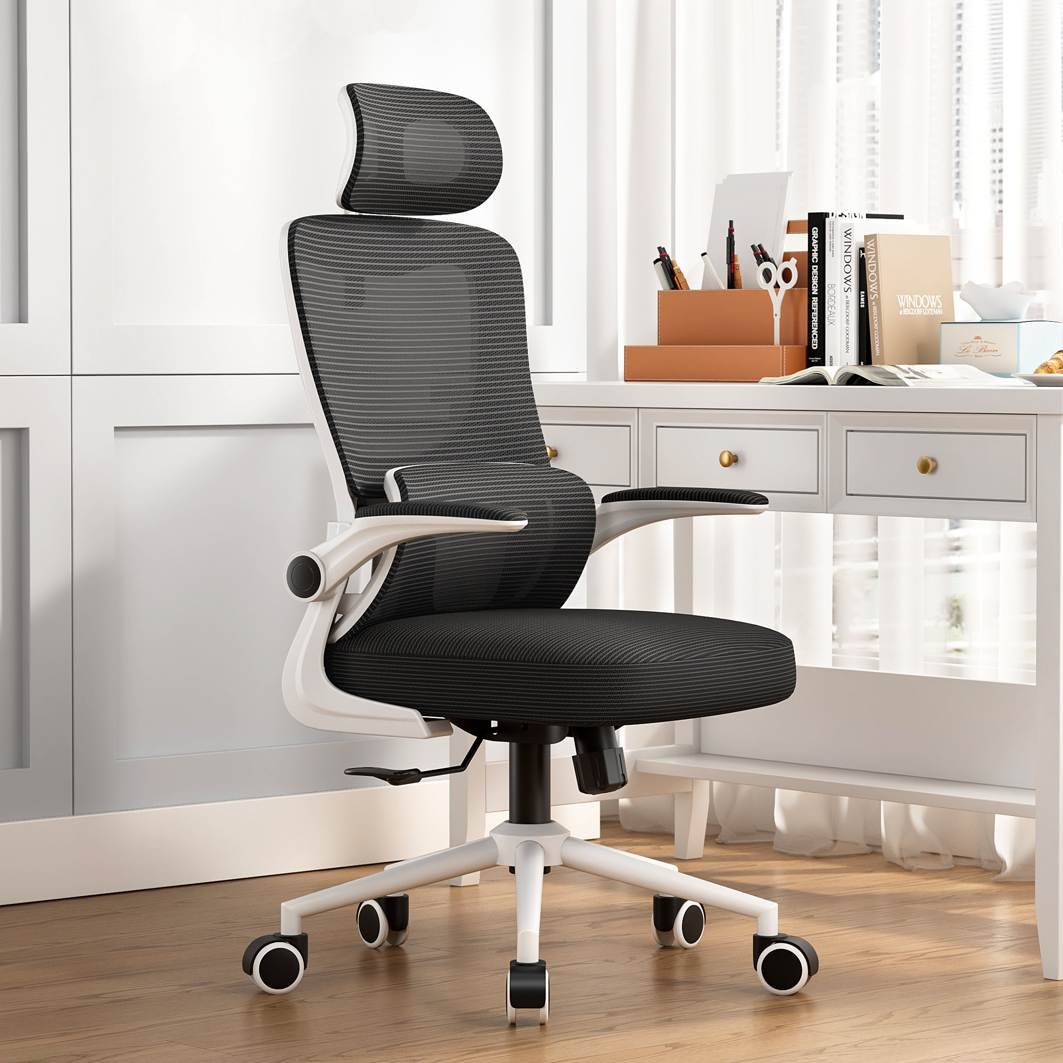 Inbox Zero Tunney Ergonomic Height-Adjustable Mesh Office Chair with ...