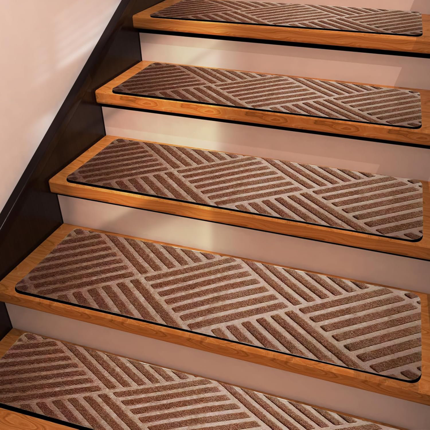 Latitude Run® 7 Pack Non Slip Stair Treads,8" X 30" Non Slip Carpet ...
