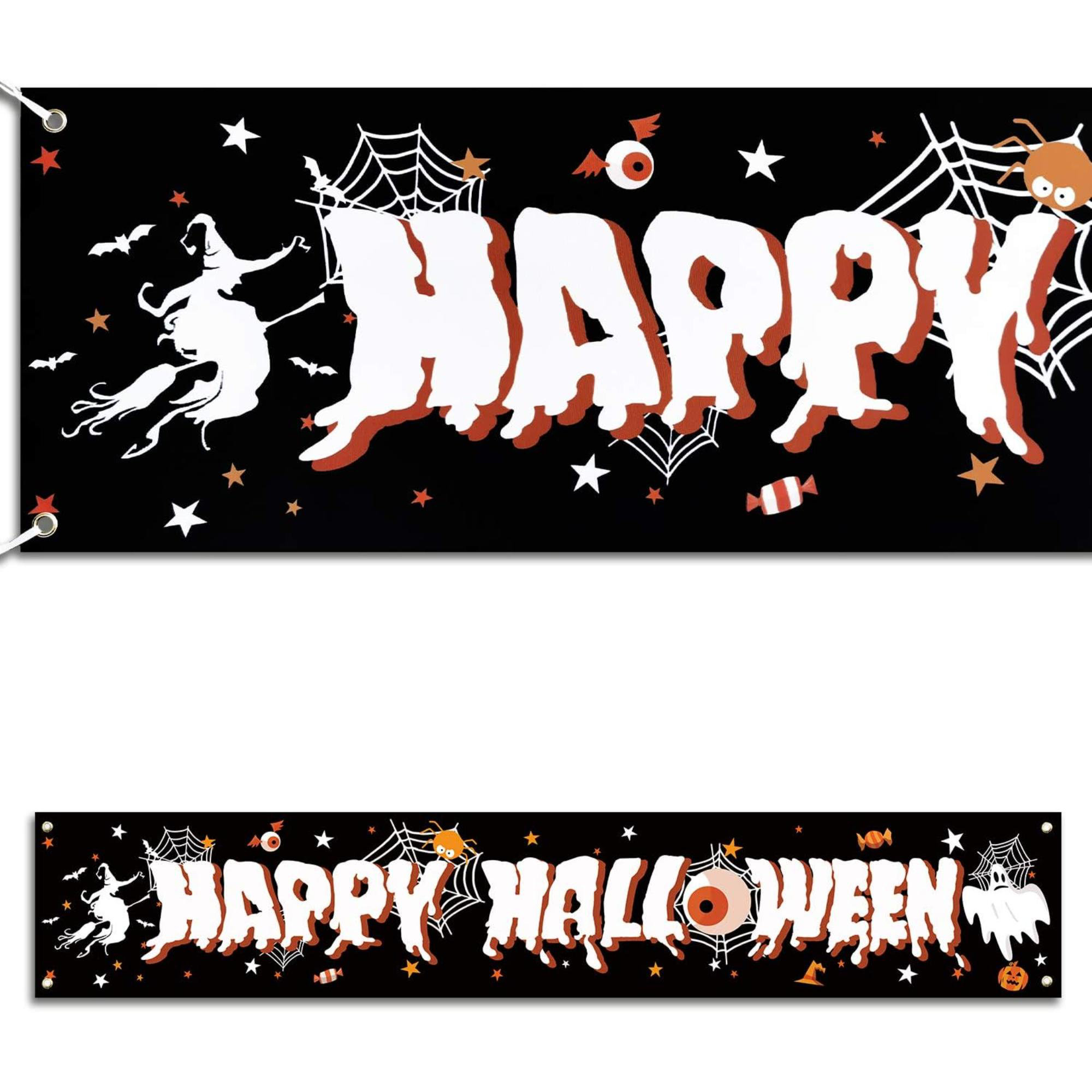 The Holiday Aisle® Happy Halloween Banner Halloween Party Signs Banner ...