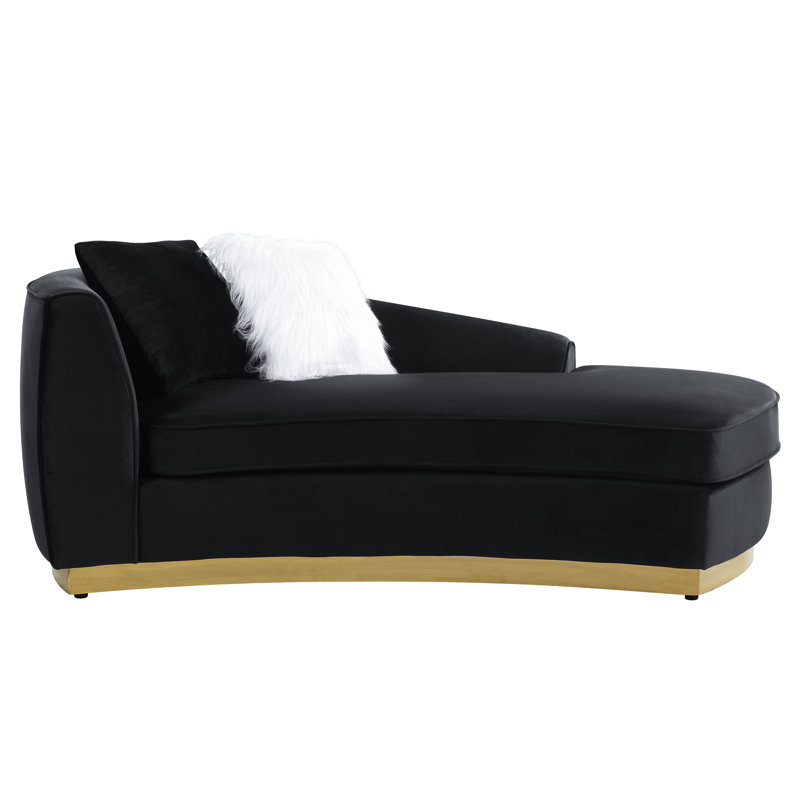 Everly Quinn Ludelle Velvet Chaise Lounge | Wayfair