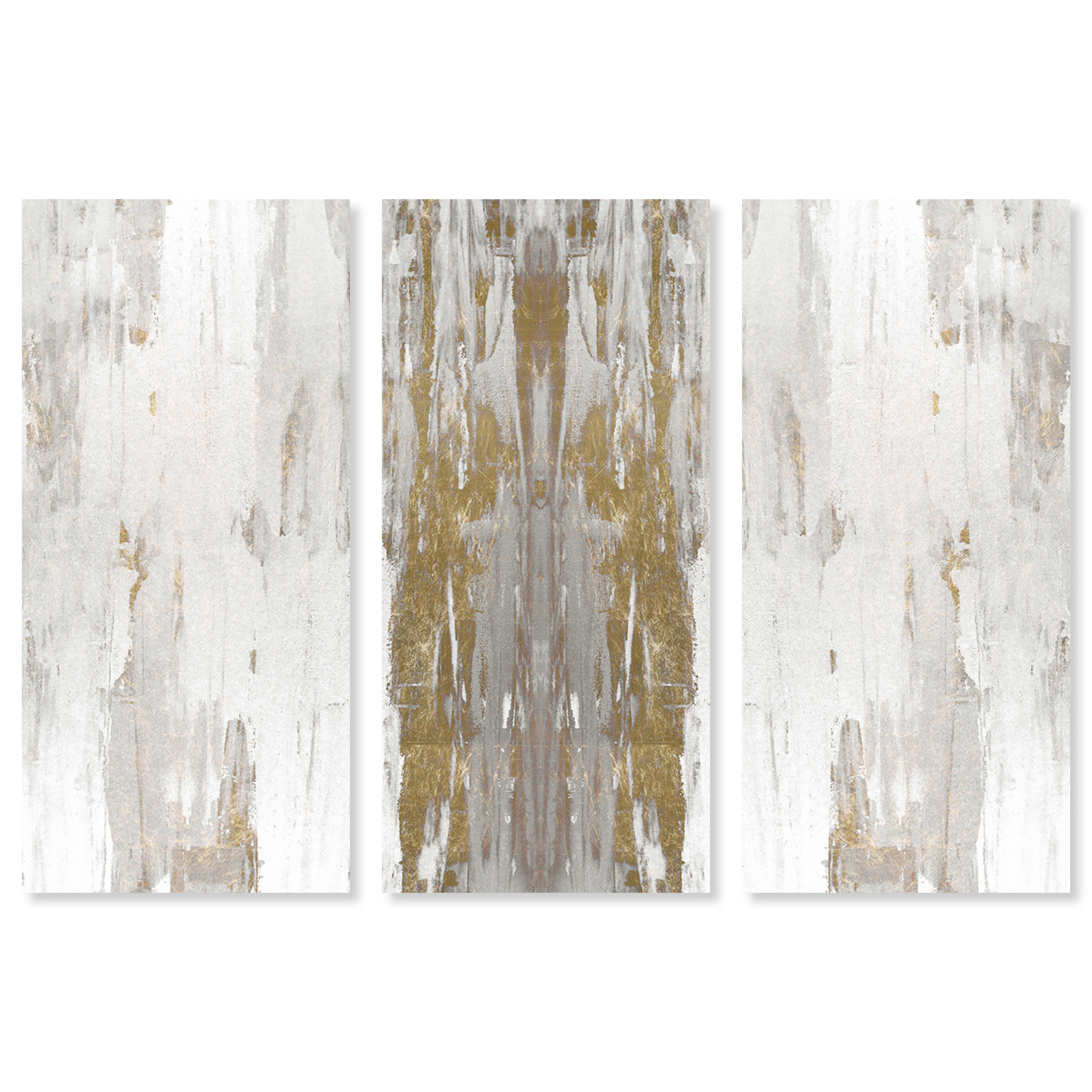 Oliver Gal Sensation White Triptych Abstract Tree Bark Modern White ...