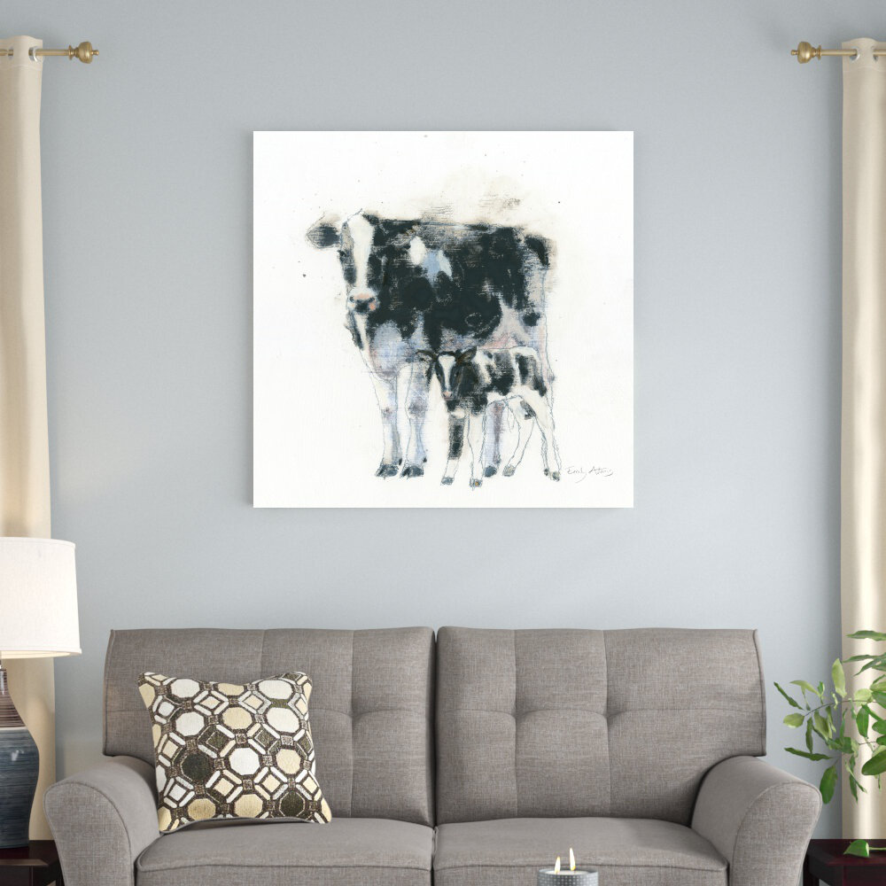 Gracie Oaks Cow And Calf Print On Canvas - Wayfair Canada