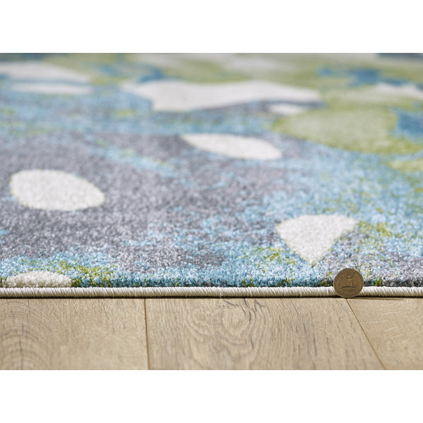 Bayou Breeze Alessa Performance Green Rug | Wayfair