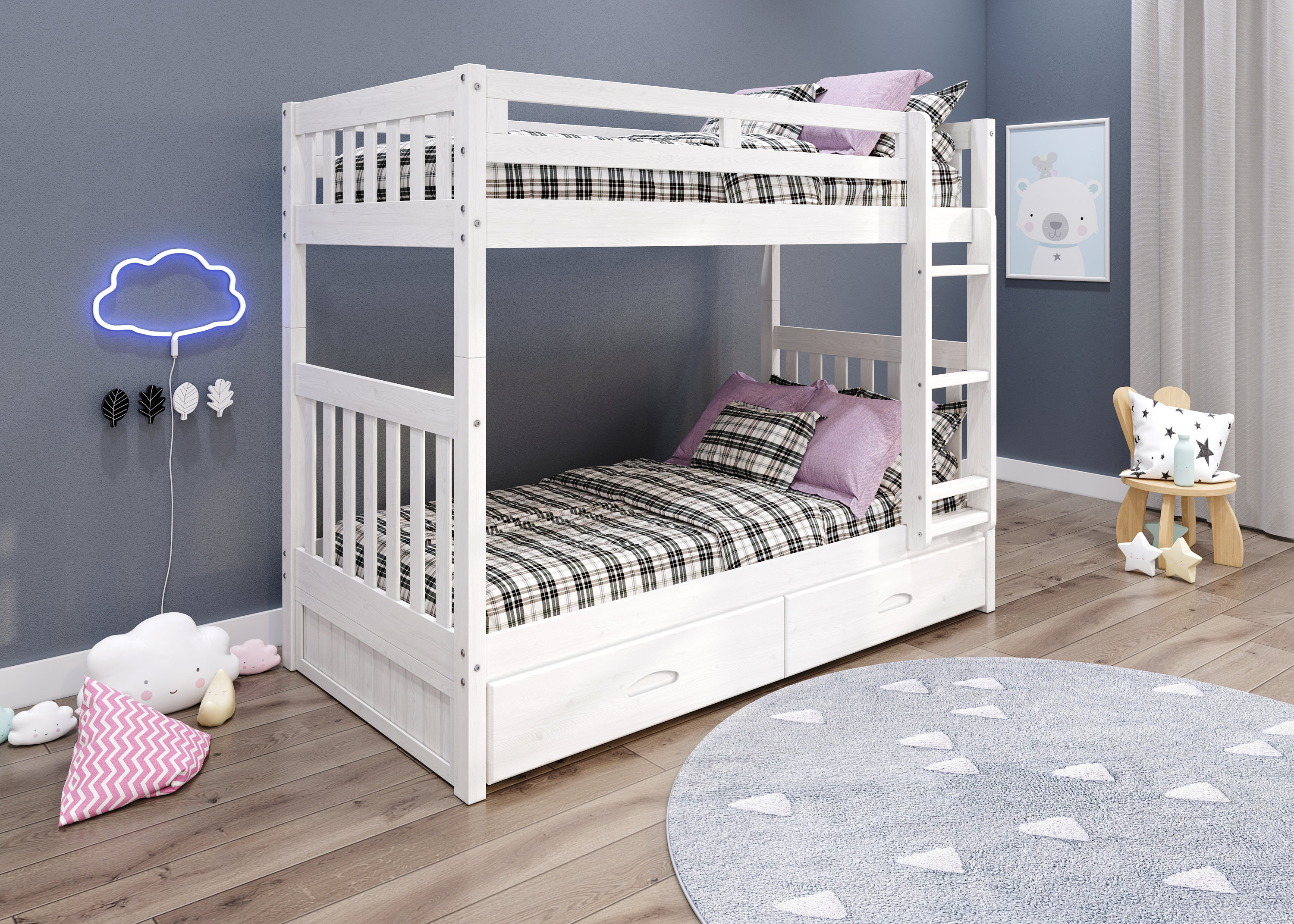 Isabelle & Max™ Lit superposé simple à 2 tiroirs Alaini par Isabelle ...