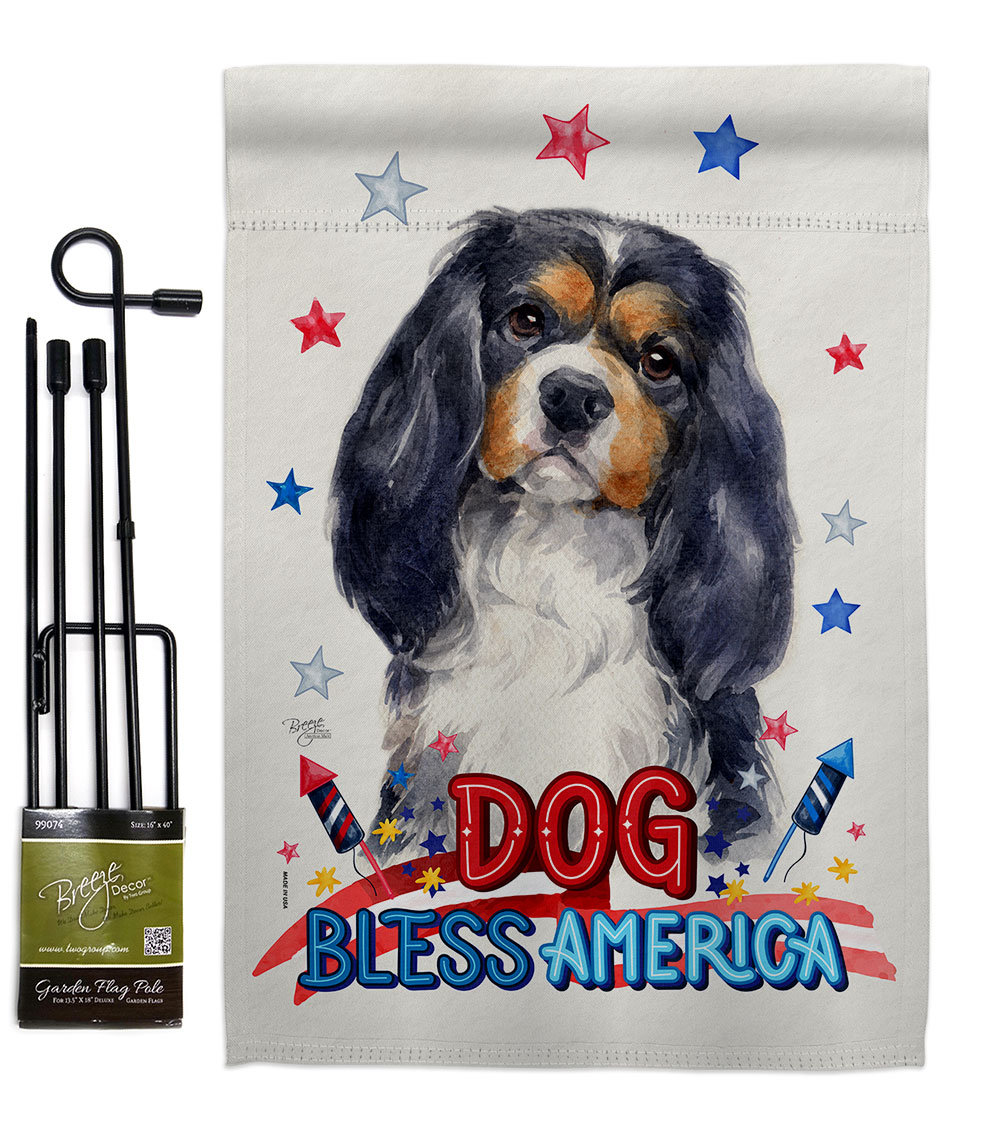 Breeze Decor Patriotic Cavalier Spaniel Flags Set Dog Animals 28 X40 ...