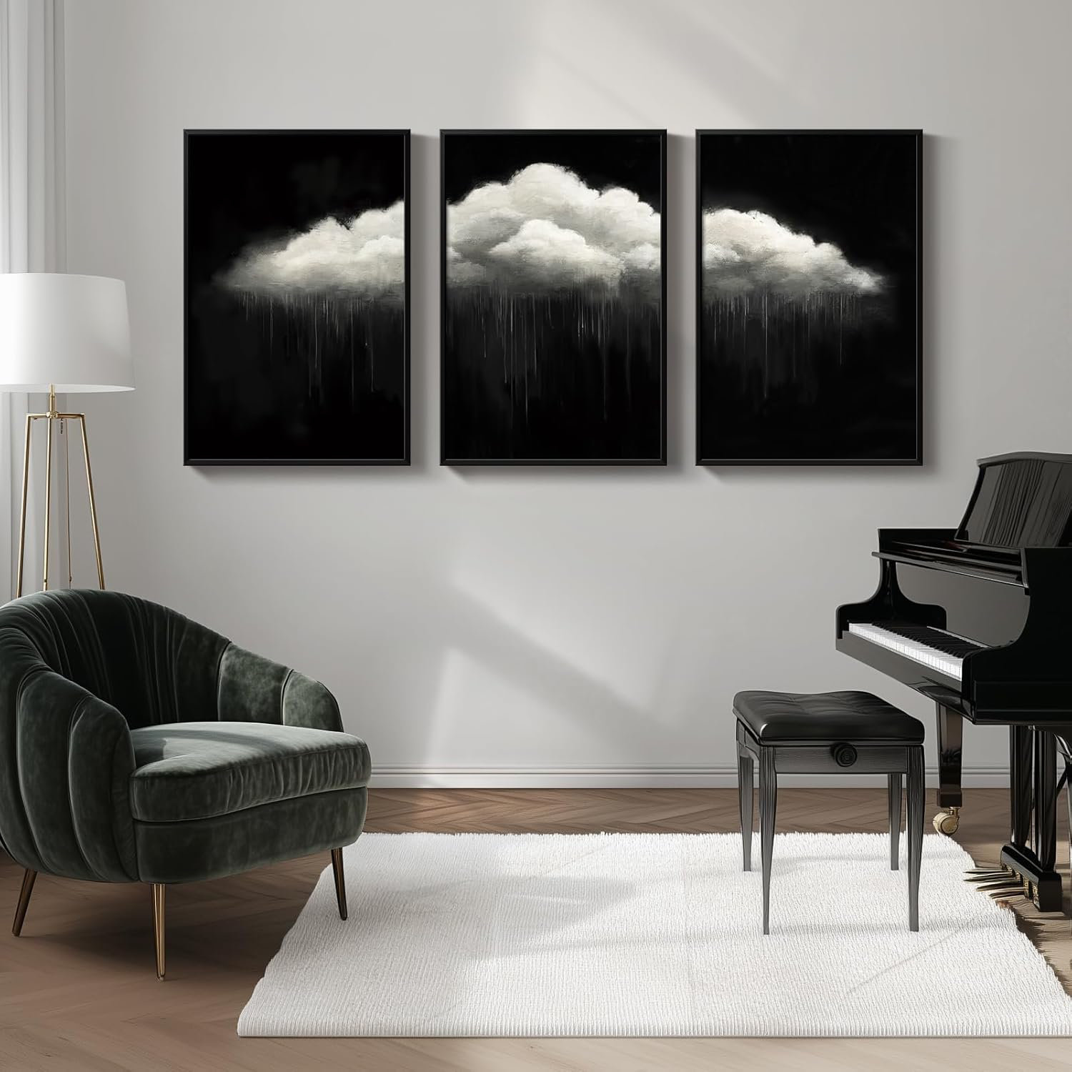 Hokku Designs 3 Piece Dark Academia Goth Canvas Paintings Prints ...