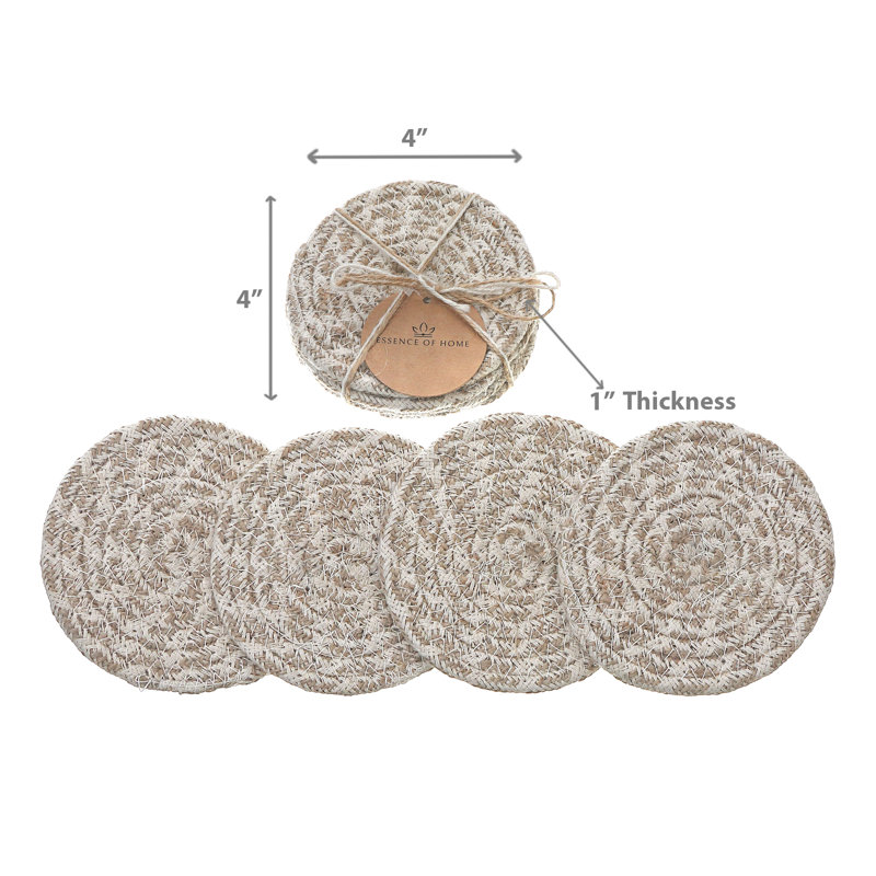 iH casadécor Ih Casadecor Cotton Round 4 Piece Coaster Set | Wayfair