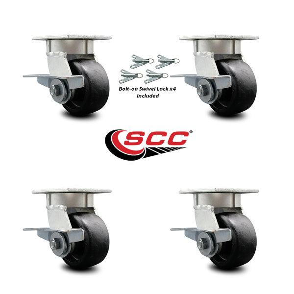Service Caster Caster Set with Brakes | Wayfair