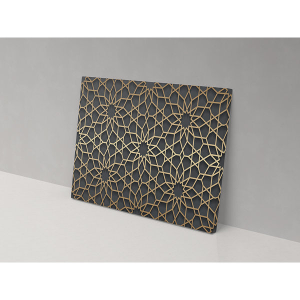 Metro Lane Gold Geometric Shapes - Wrapped Canvas Painting | Wayfair.co.uk