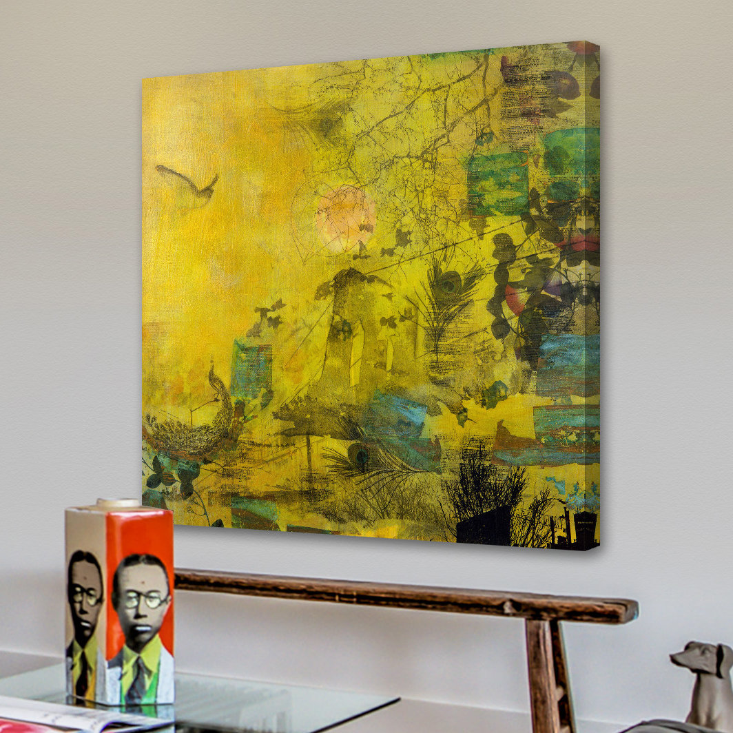 Marmont Hill 'Bird in a Yellow Haze' by Tracy Silva Barbosa Print of ...