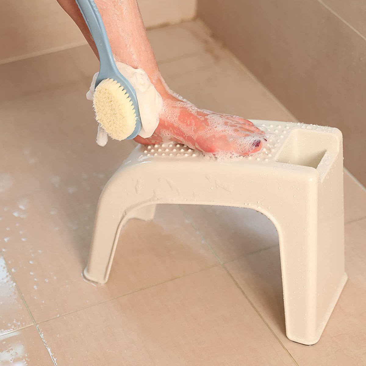 Symple Stuff Shower Stool for Shaving Legs, Pedicure Shower Foot Rest ...