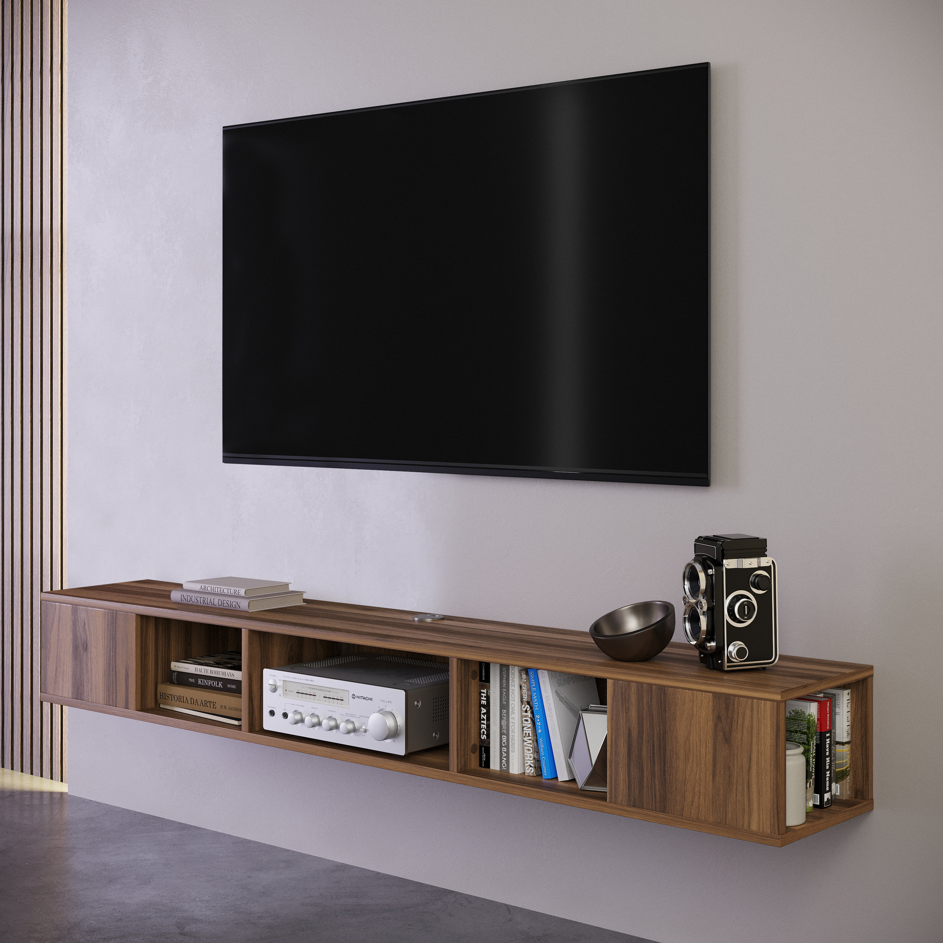 Ebern Designs Clayton Floating Tv Stand Up To 80" Tvs Wall Mount Tv ...