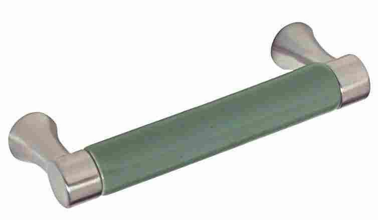 D. Lawless Hardware 3" Sage Ceramic Insert Pull Brushed Satin Pewter ...
