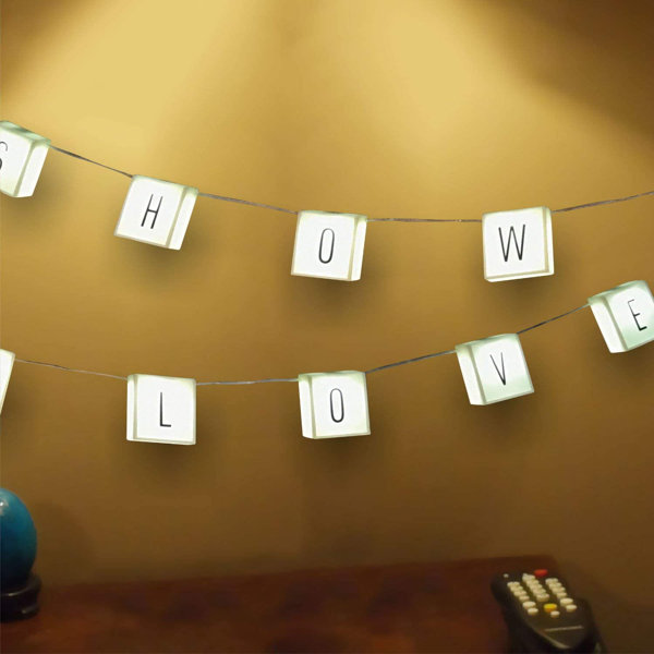 The Seasonal Aisle Anzalone Personalized Letters Scrabble String Lights ...