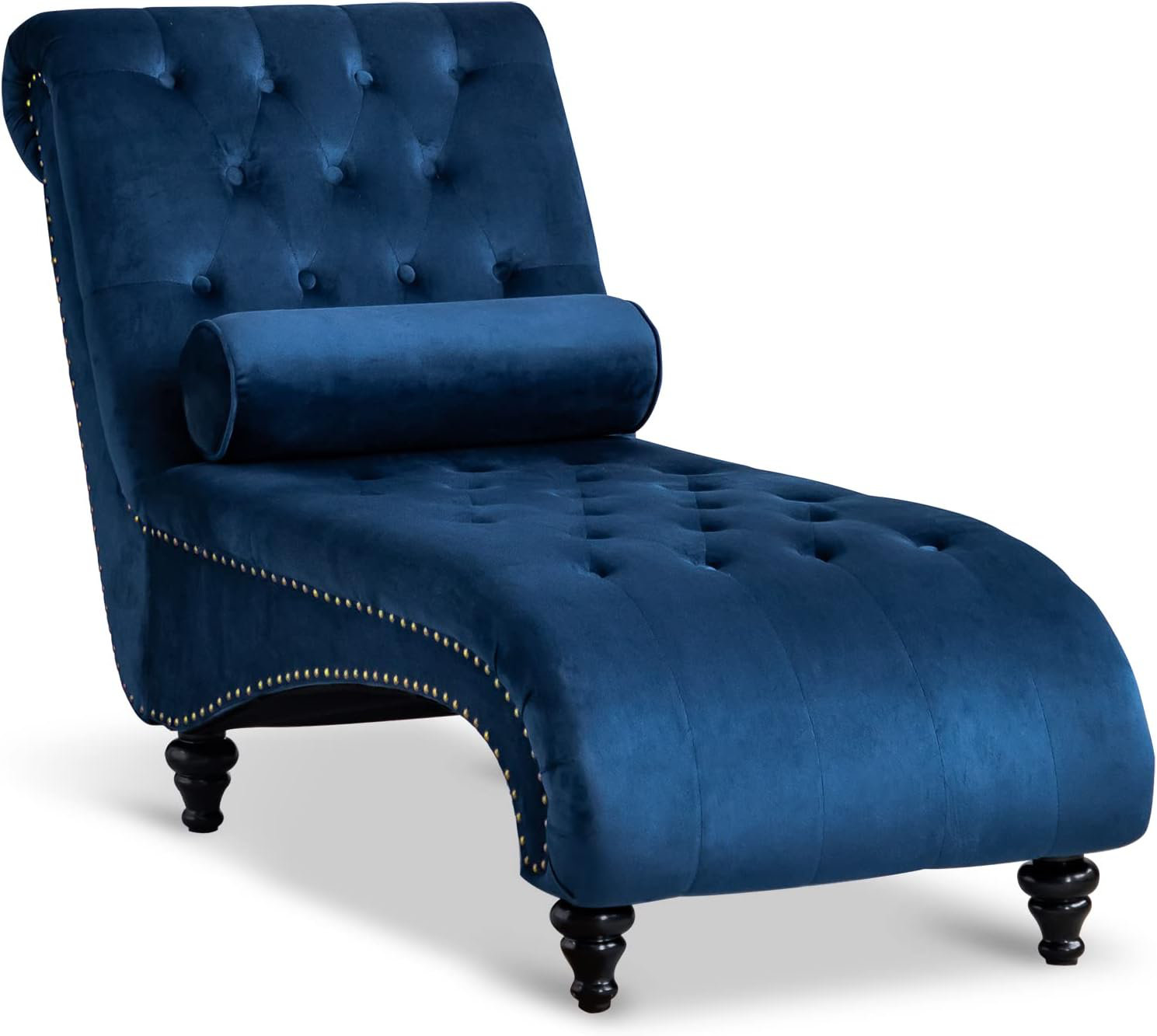 House of Hampton Velvet Button-Tufted Chaise Lounge Chair Leisure Sofa ...