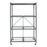 Origami 4 Tier Multipurpose Folding Storage Organizing Rack with Wheels ...