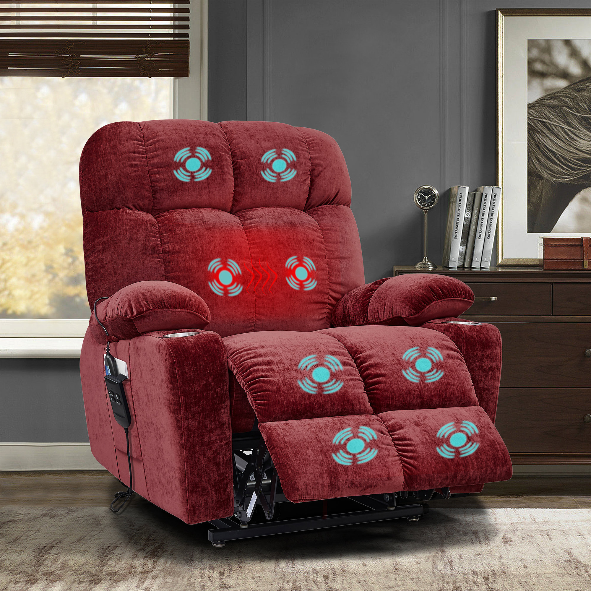 Latitude Run® Power Reclining Heated Massage Chair | Wayfair