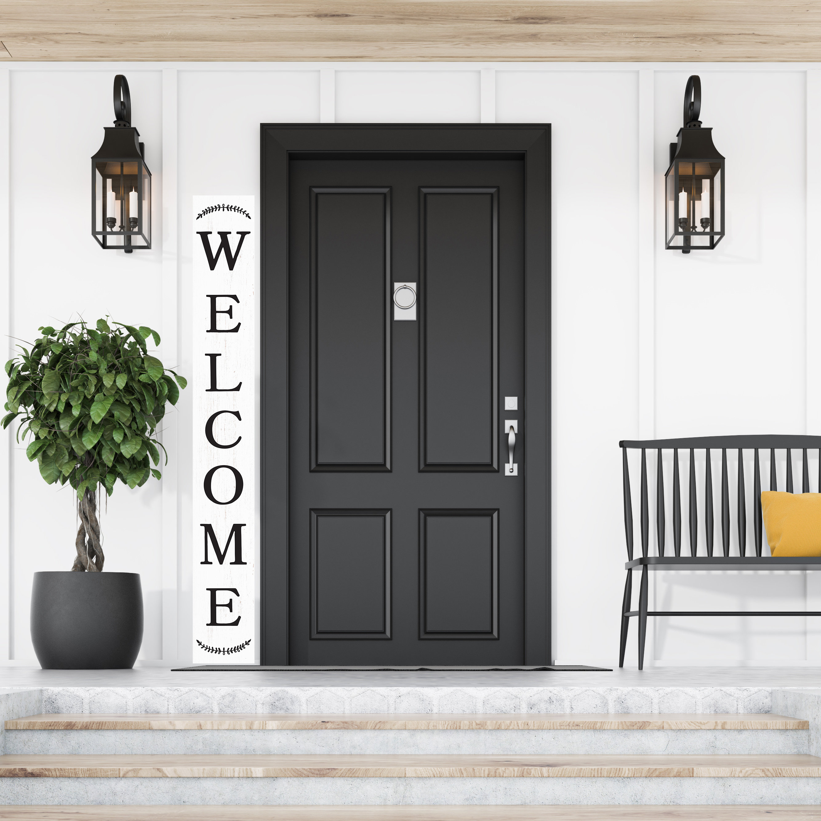 August Grove® Everyday Outdoor Welcome Porch Sign | Front Porch Decor ...