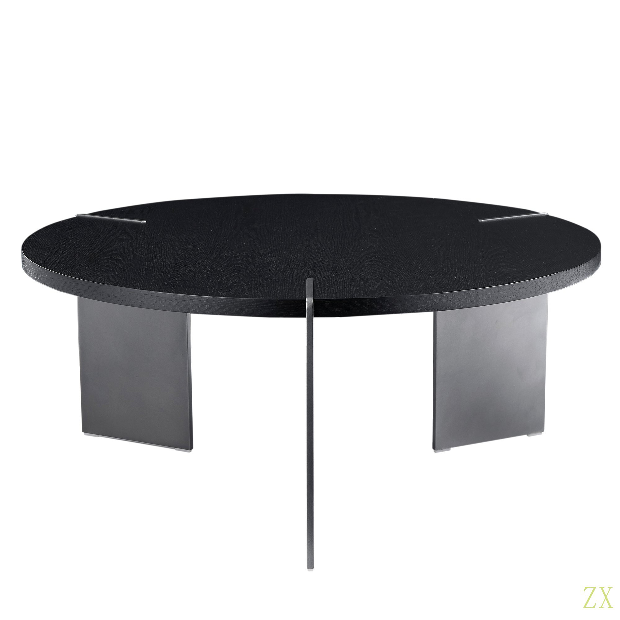 Ivy Bronx Round Coffee Table Wood Surface And Metel Feet | Wayfair