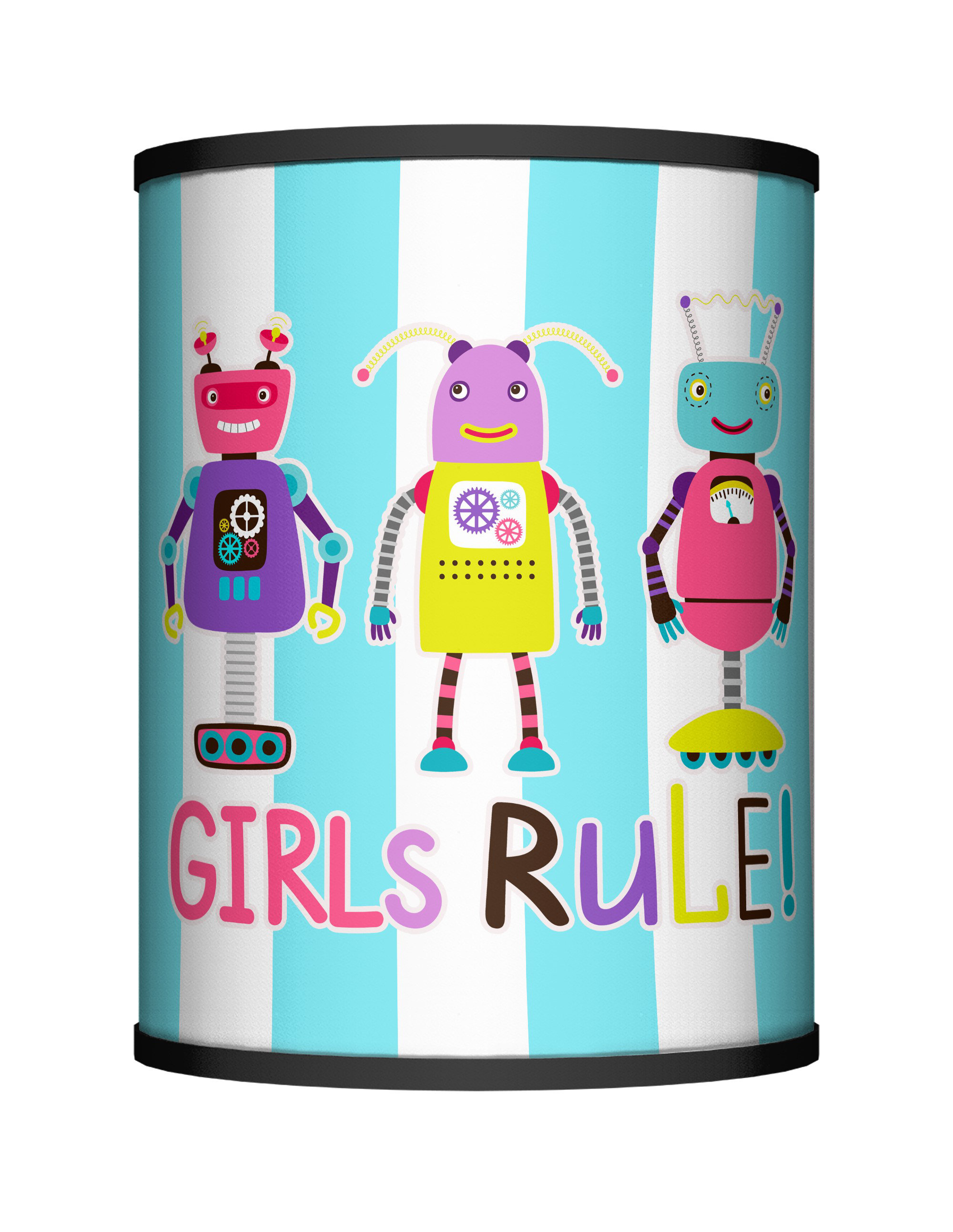 Lamp-In-A-Box Girls Rule Acqua Shade Lamps For Nightstand, Lamp For ...