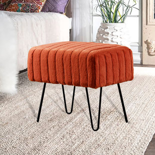 Fur Ottomans & Poufs You'll Love | Wayfair