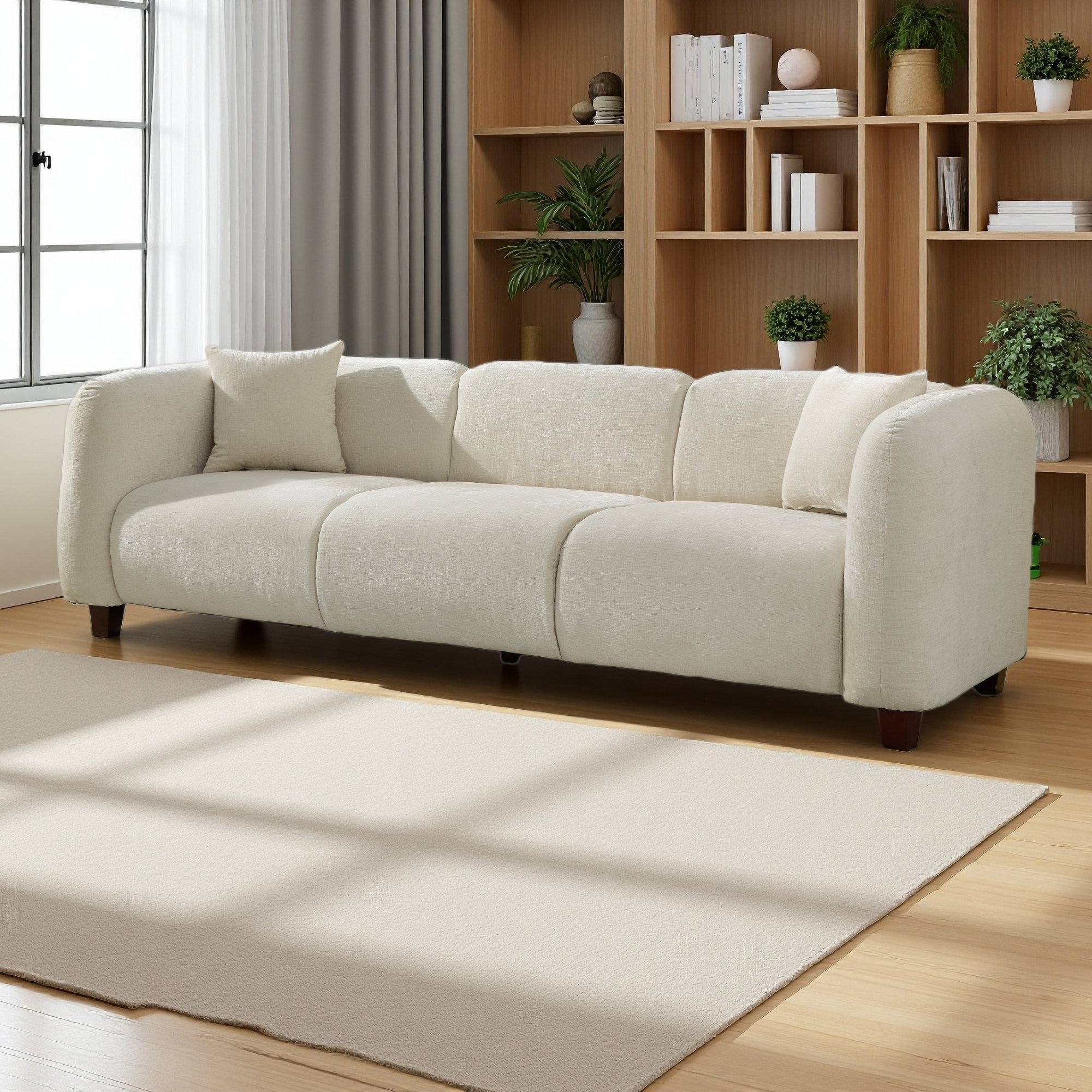 Mercer41 87 In. 3 Seater Modern Upholstered Sofa | Wayfair
