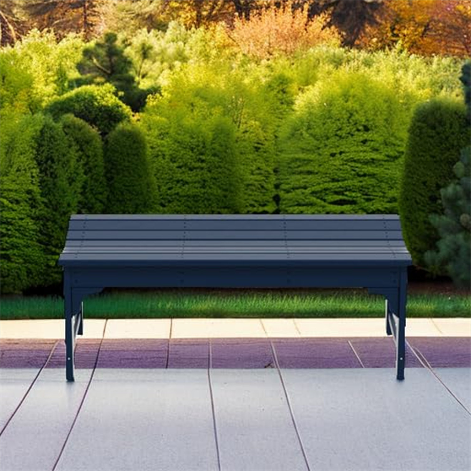 Latitude Run® Weatherproof Poly Lumber Backless Bench, Dark Green for ...