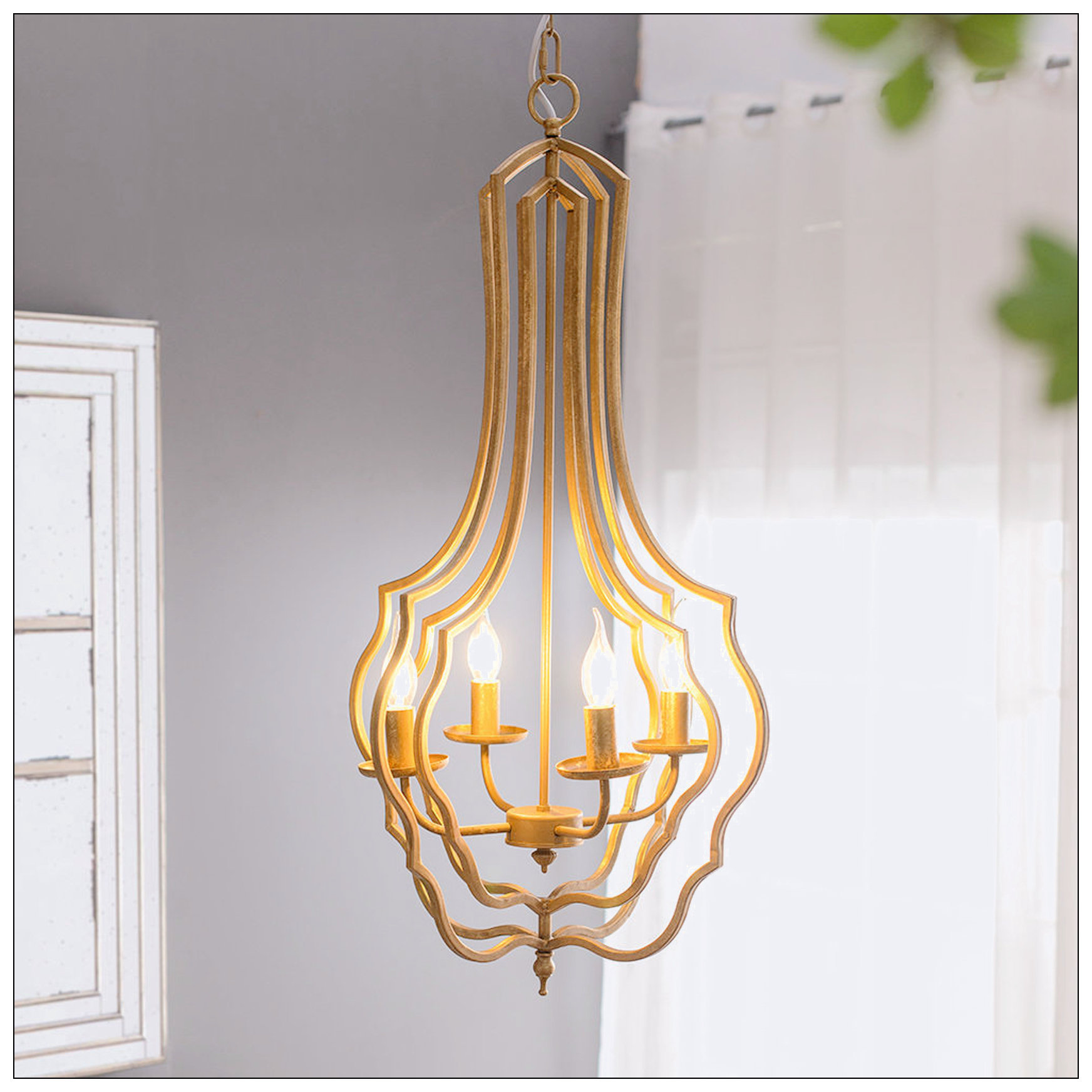 House of Hampton® Helam 4 - Light Iron Empire Chandelier | Wayfair