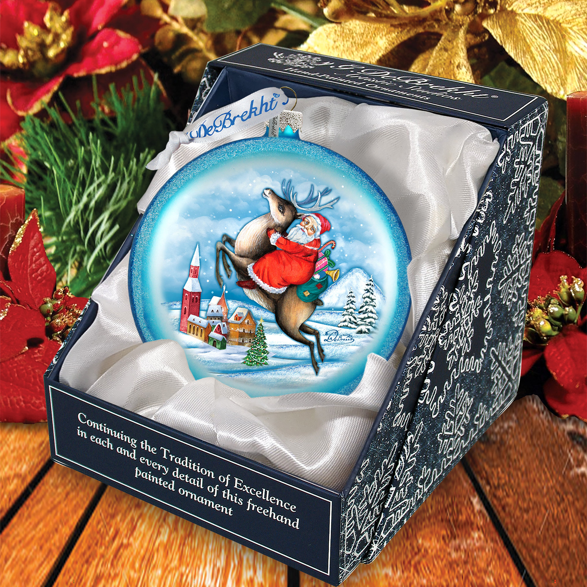 G Debrekht Holiday Splendor Reindeer Santa Ball Ornament - Wayfair Canada