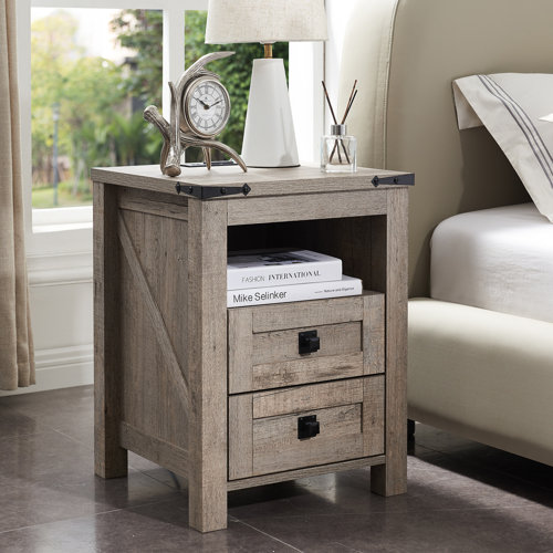 rustic bedside