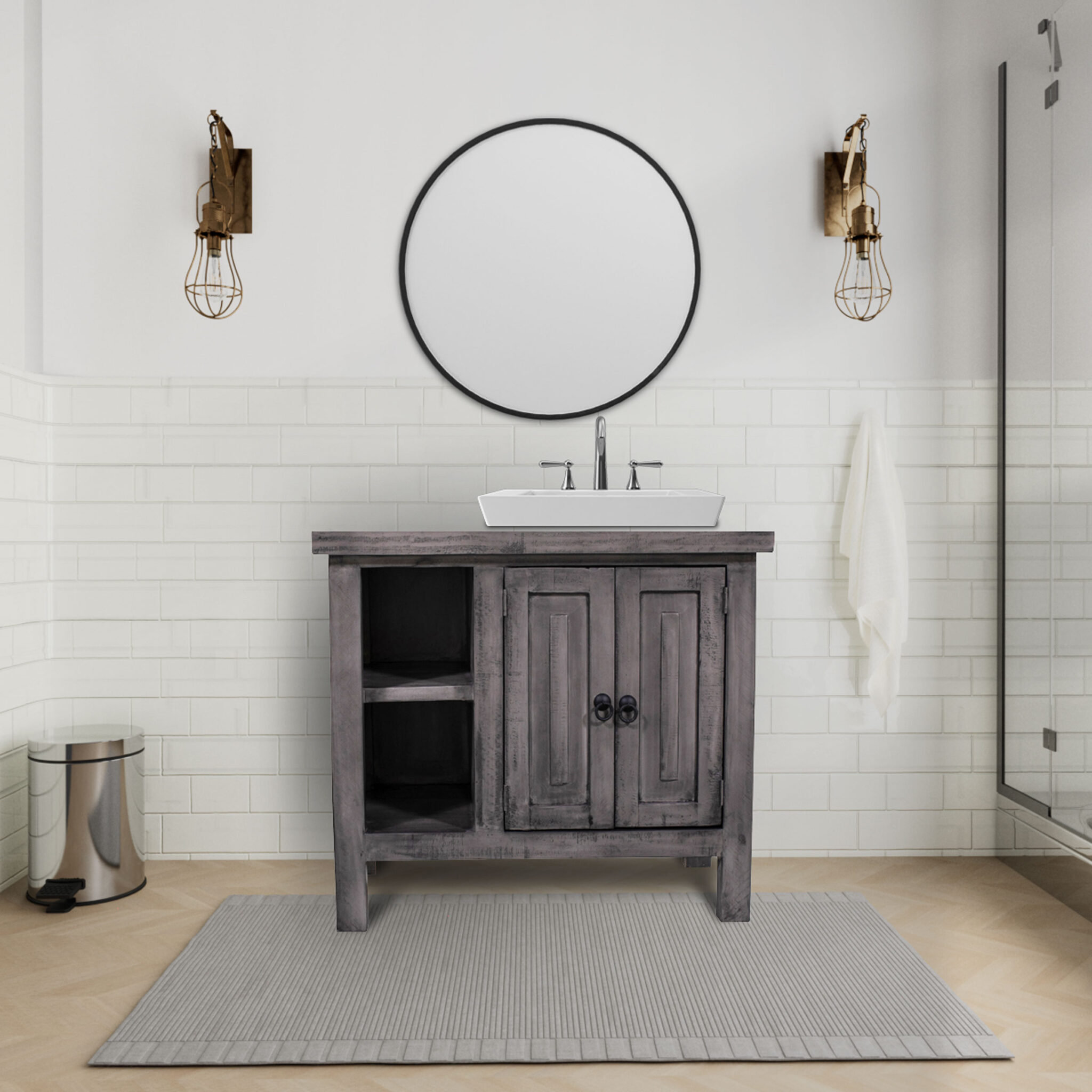 Gracie Oaks Shande Havana 36" W x 20" D x 32" H Single Bathroom Vanity ...