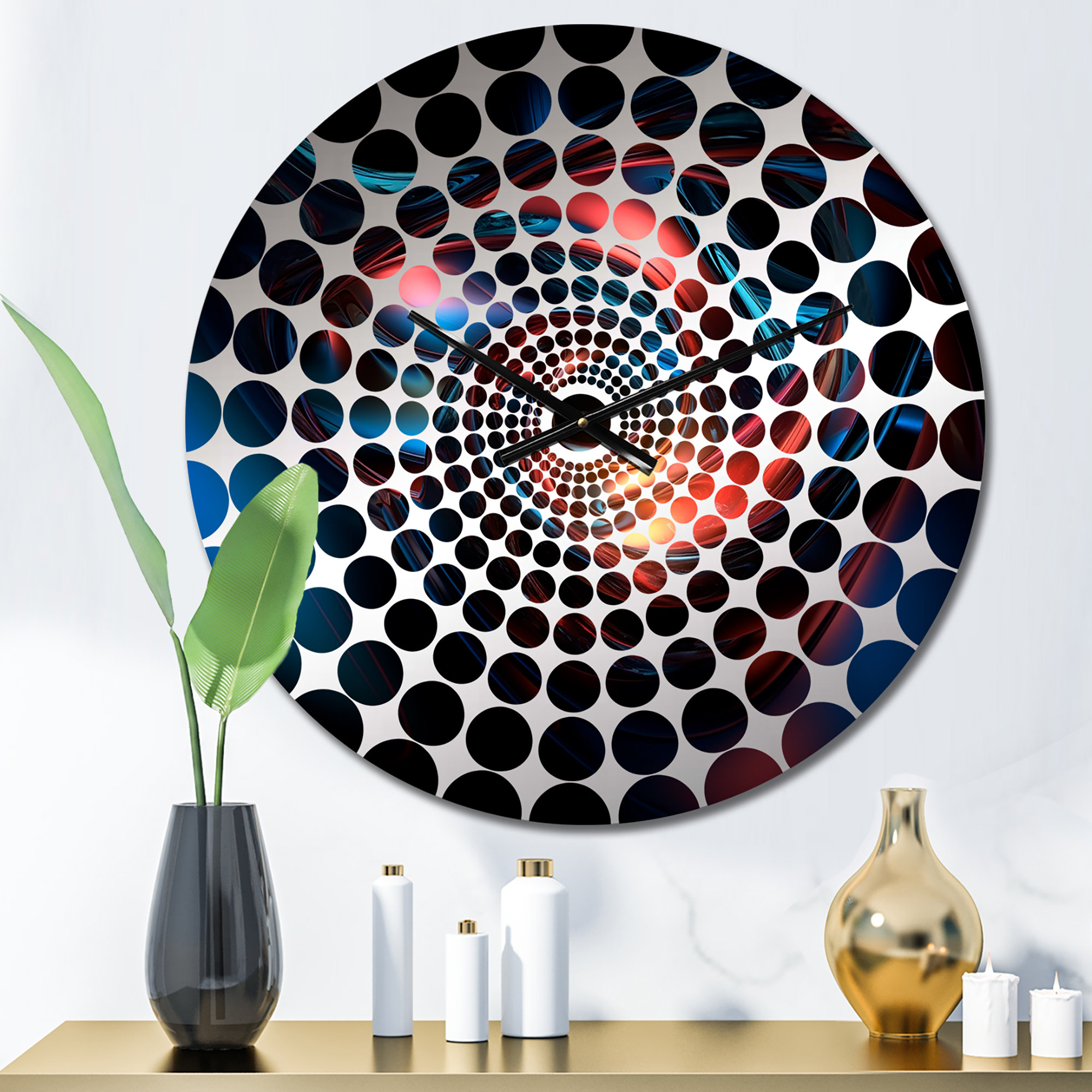 East Urban Home Kaylia - Abstract Modern Spiral Wall Clock | Wayfair