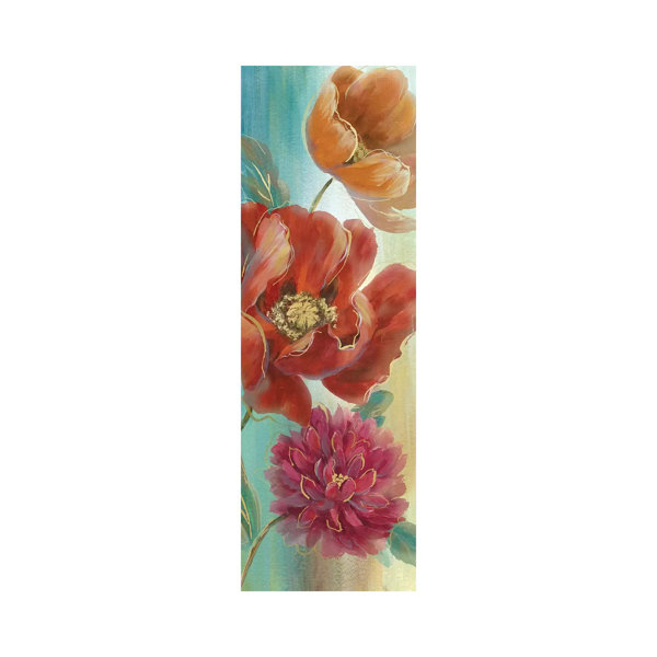 Rosalind Wheeler Poppy Panel Red I by Nan - Wrapped Canvas Panoramic ...