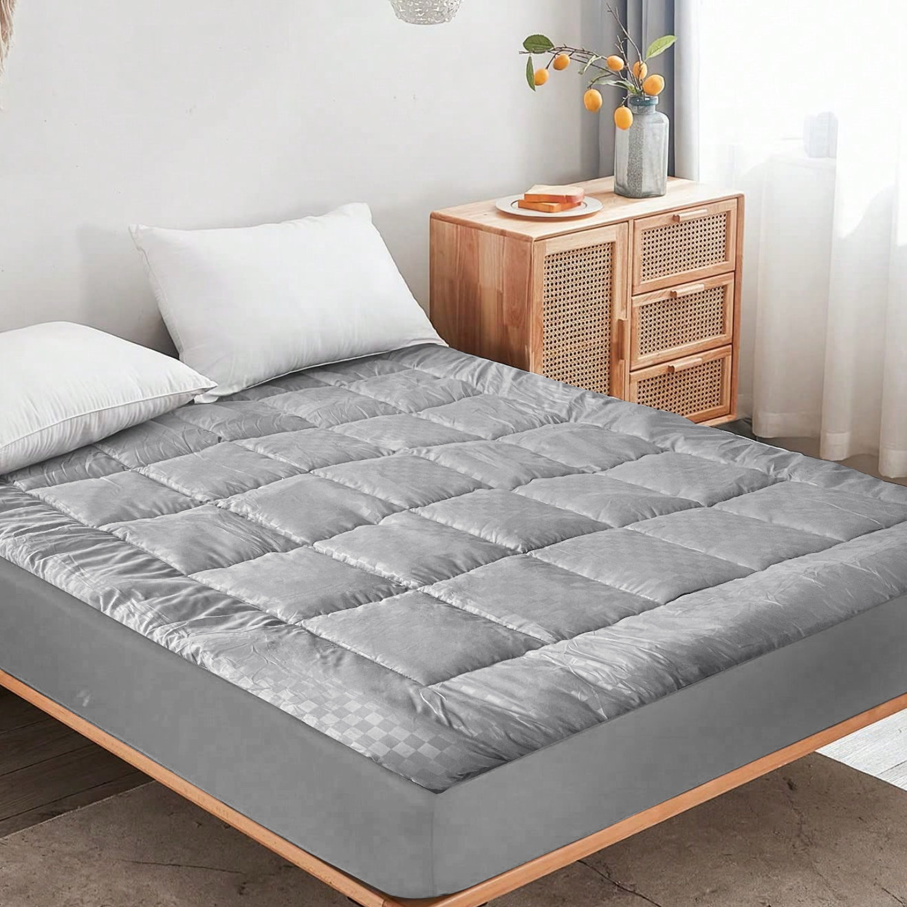 Ebern Designs Embossed Mattress Topper Thick Full Cover Breathable ...