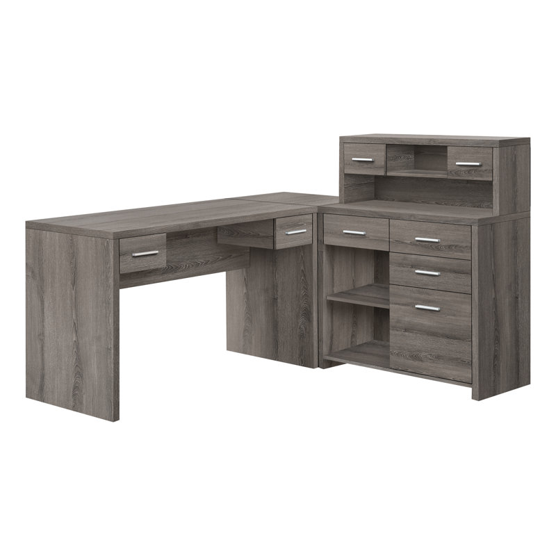 Wade Logan® Aschley Computer Desk Home Office Corner Storage Drawers L ...