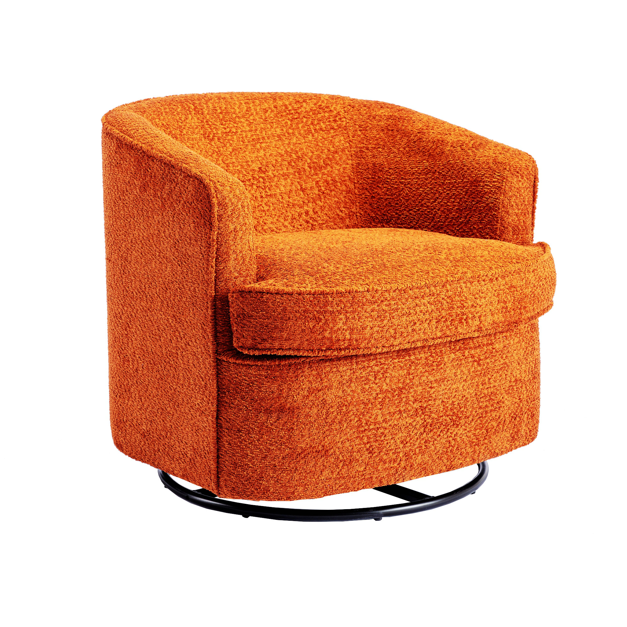 Brayden Studio® Swivel Barrel Chair, 360 Degree Swivel Barrel Club ...