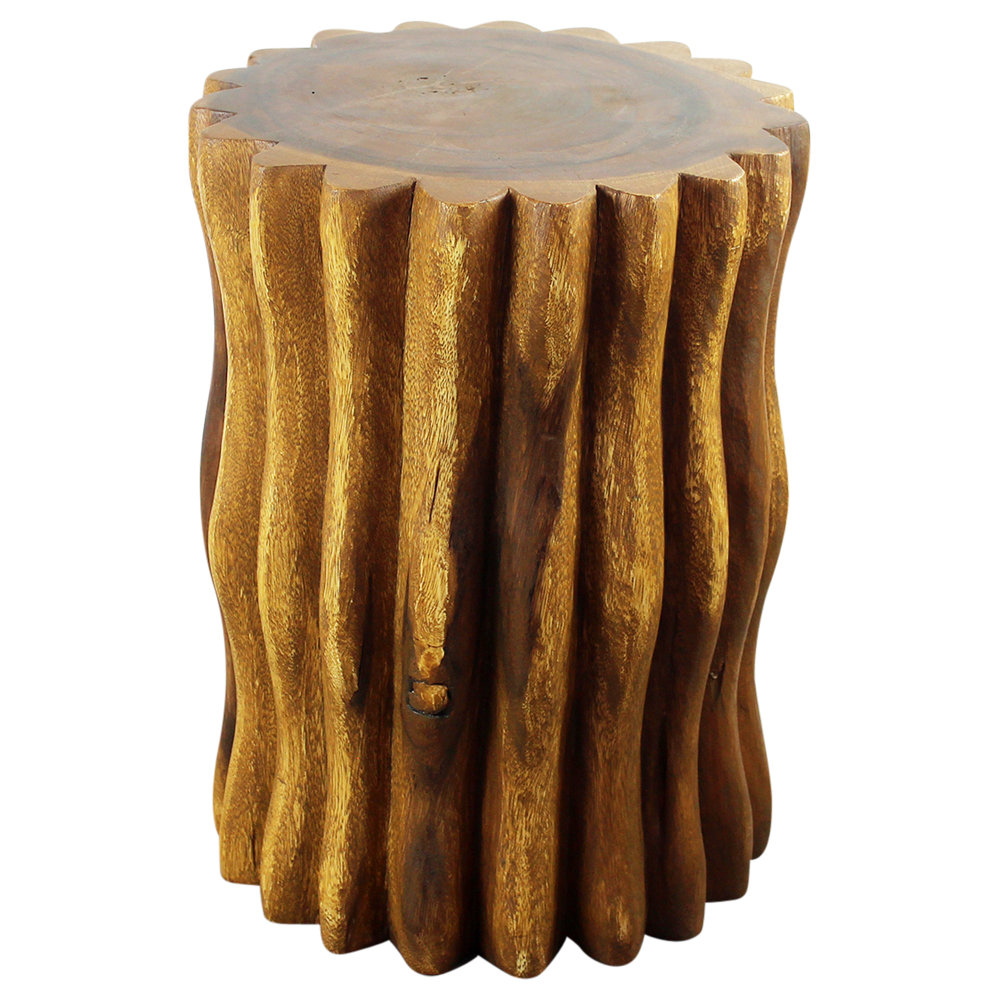 Millwood Pines Solid Wood Tree Stump End Table | Wayfair