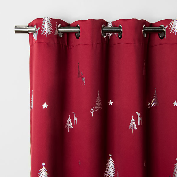 The Holiday Aisle® Harvind Polyester Silver Foil Print Winter ...