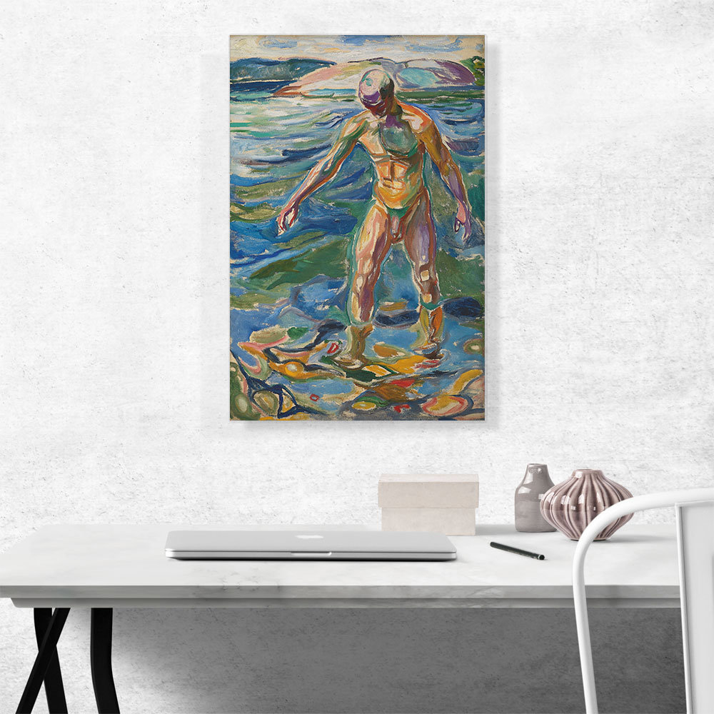 ARTCANVAS Bathing Man 1918 Canvas Art Print By Edvard Munch - Wayfair ...