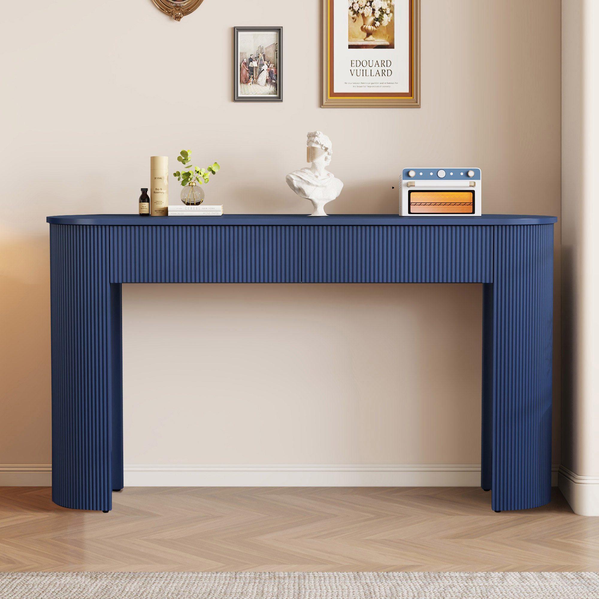 Latitude Run® Halcyon 54" Console Table with Curved Legs | Wayfair