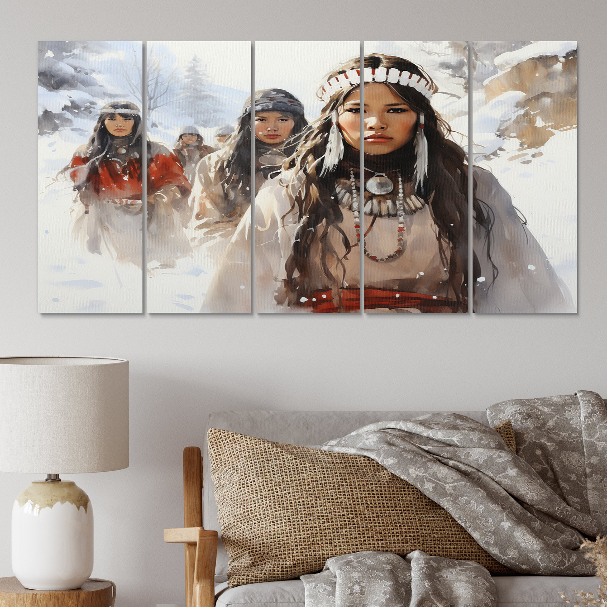 Union Rustic Native Art Winters Dream Portrait - Native American Art ...