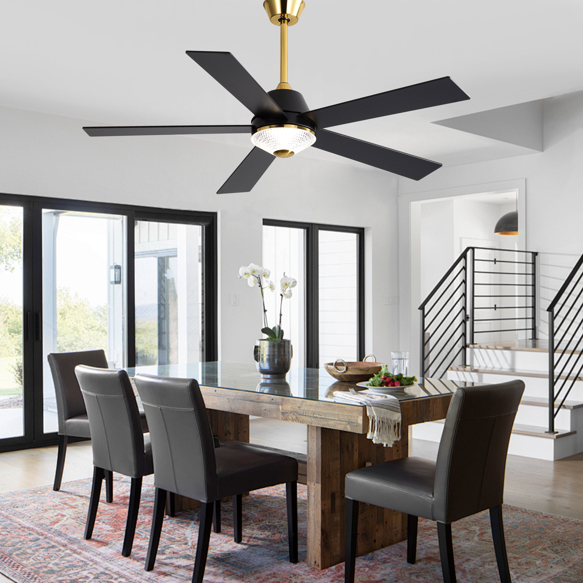 Mercer41 52" 5-Blade Reversible Ceiling Fan With Light And Remote ...
