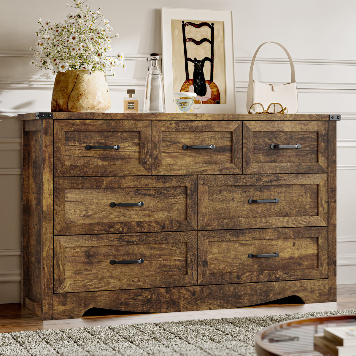 Millwood Pines Rustic 7 Drawer Dresser | Wayfair
