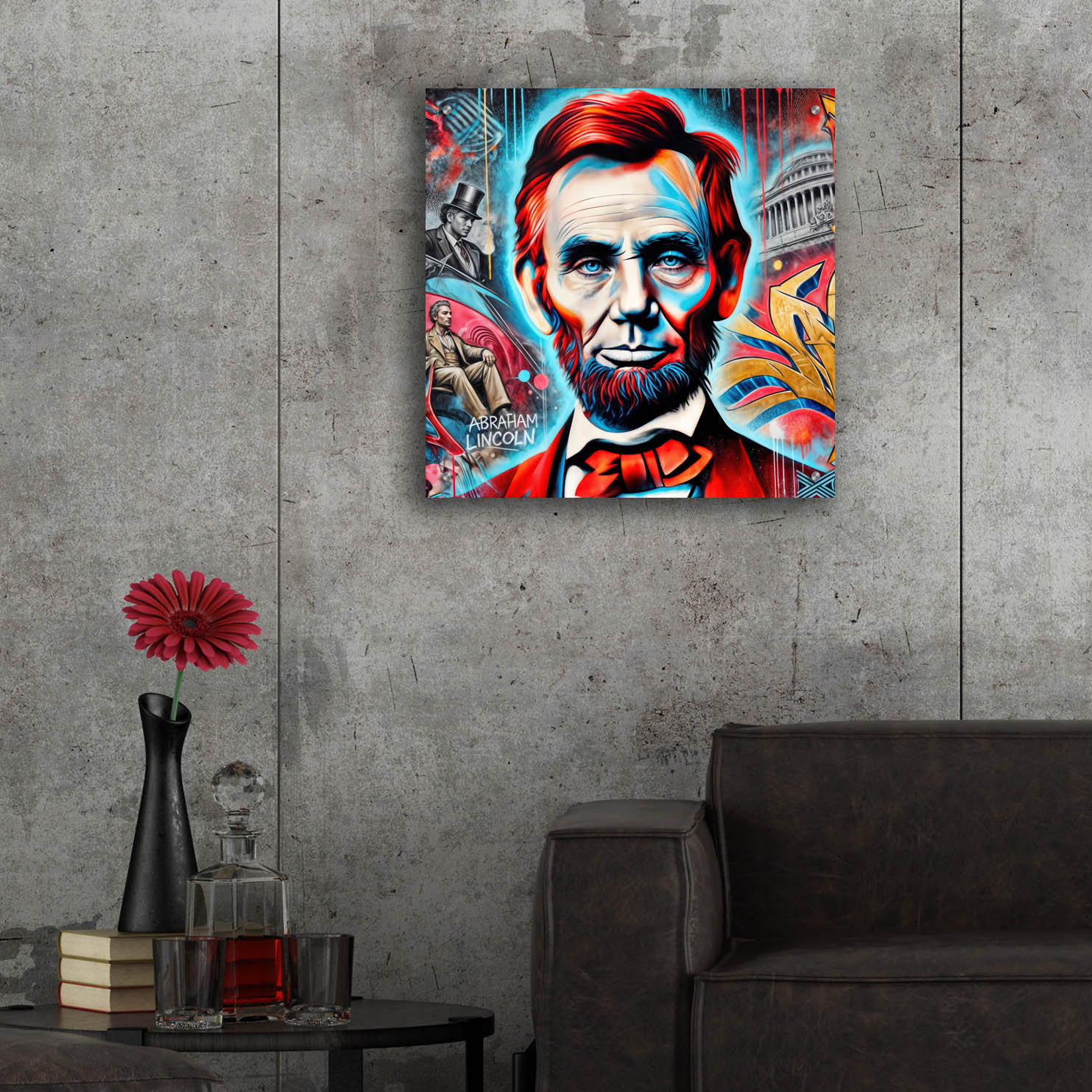 Winston Porter 'Abraham Lincoln Abstract' by Rey Klimt Acrylic Glass ...