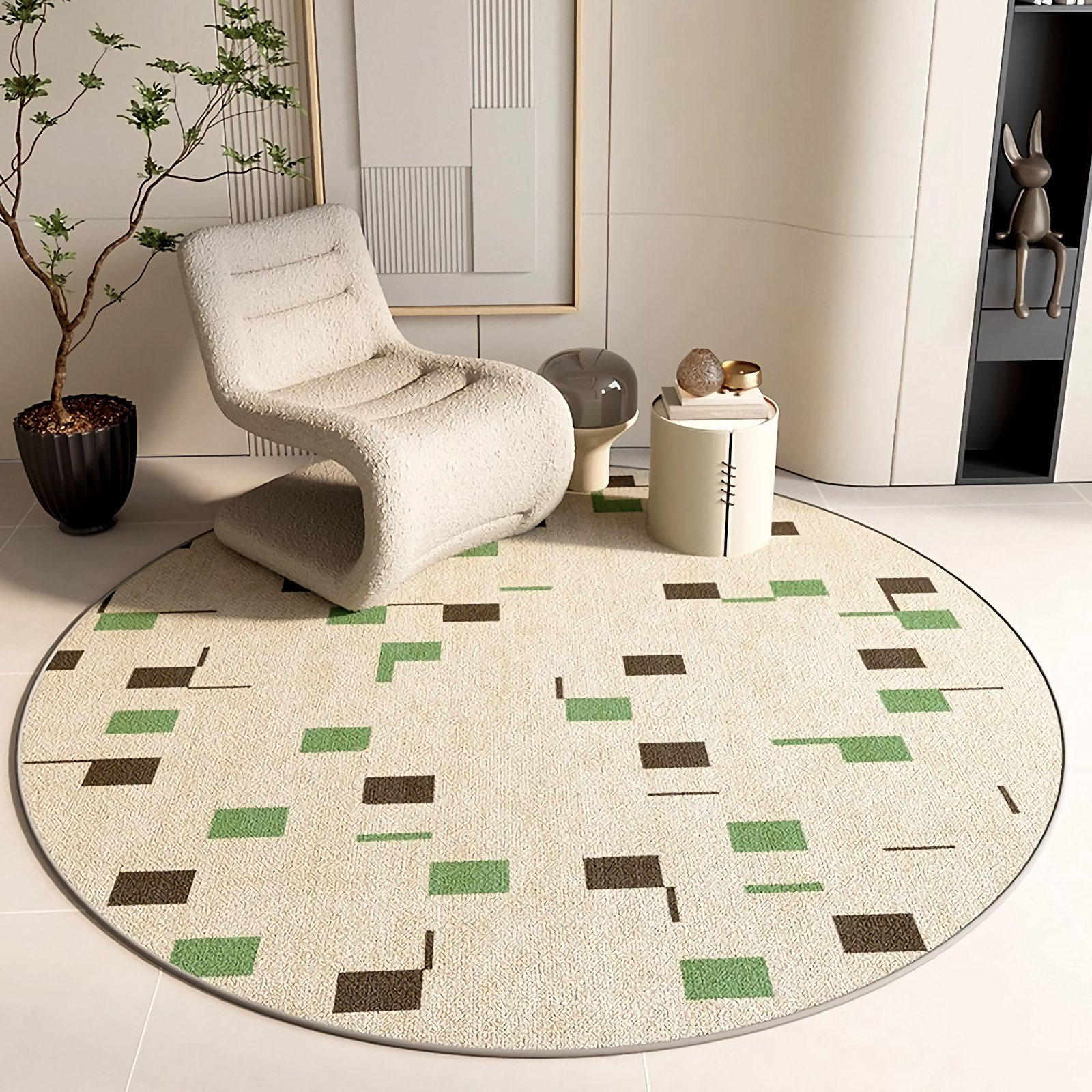 PURHOC Circular Carpet, Silent And Non Slip, Room Floor Mat, Chair ...