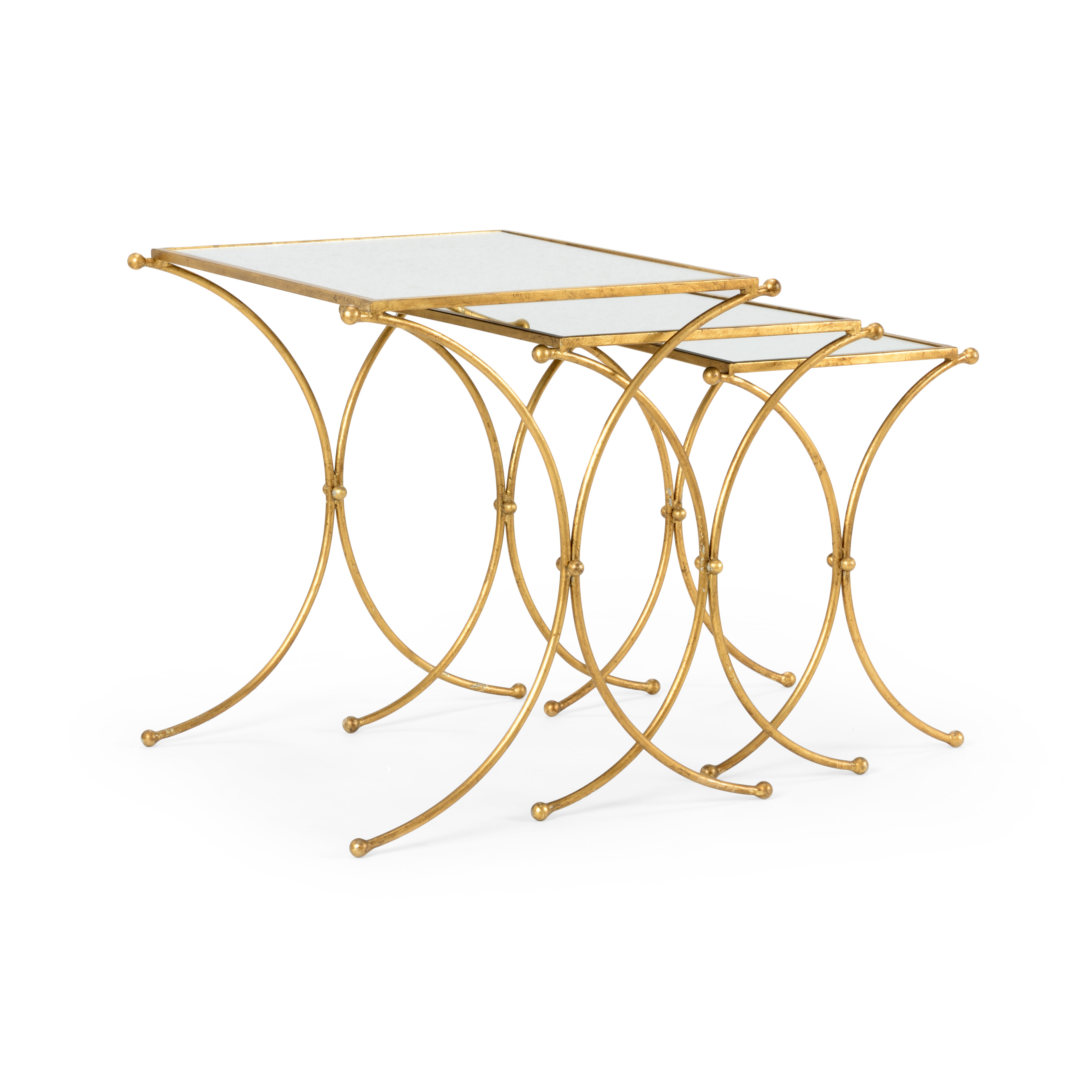 Chelsea House Adam's Glass Cross Legs Nesting Tables | Wayfair